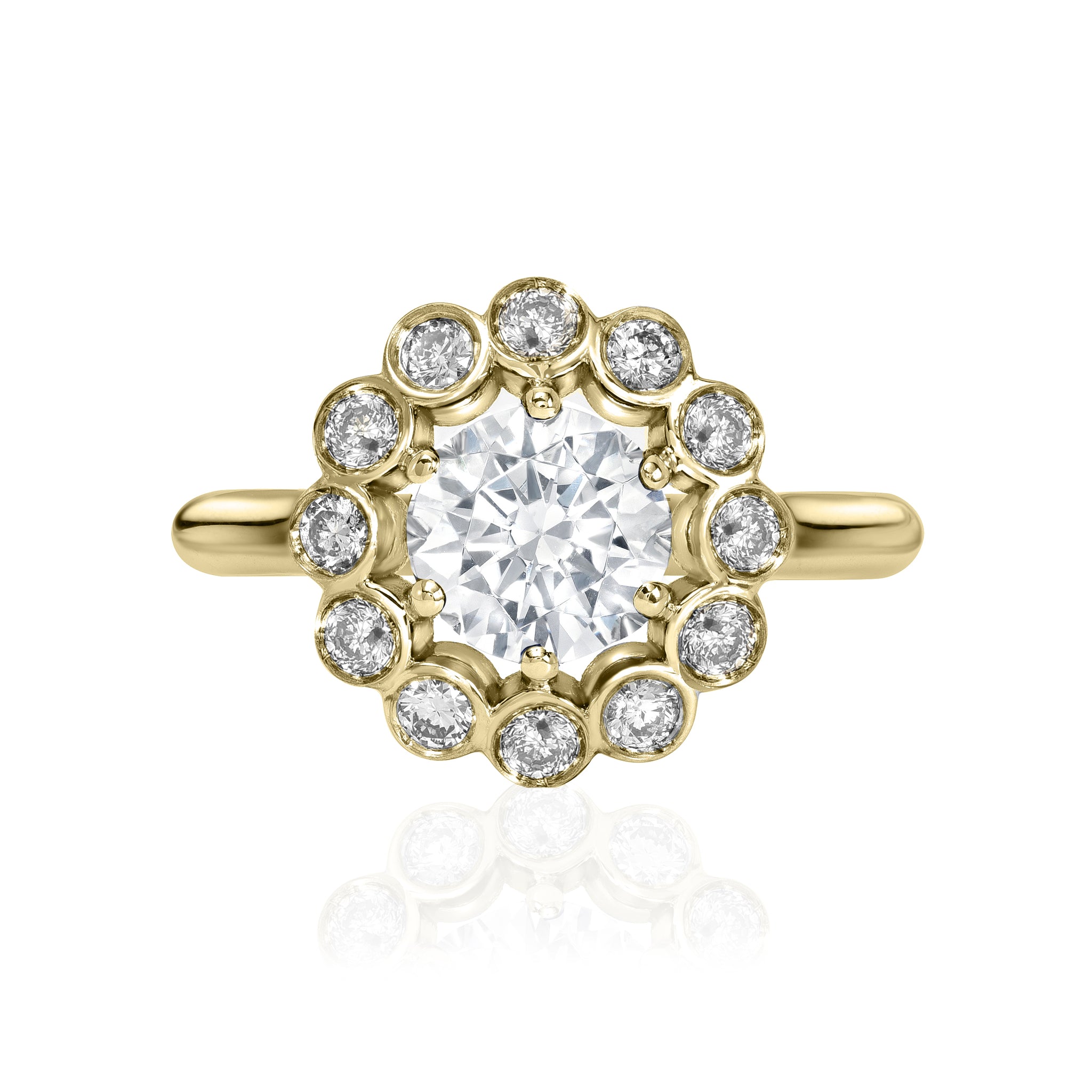 Flor de Oro Diamond Halo Ring | Stacy Nolan Jewelry