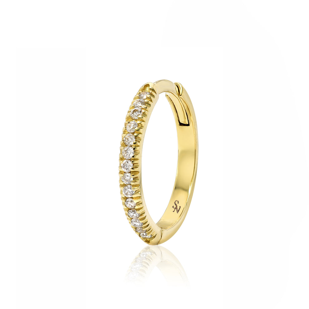 Huggie Hoop with Diamonds - 13 mm, Single – Stacy Nolan